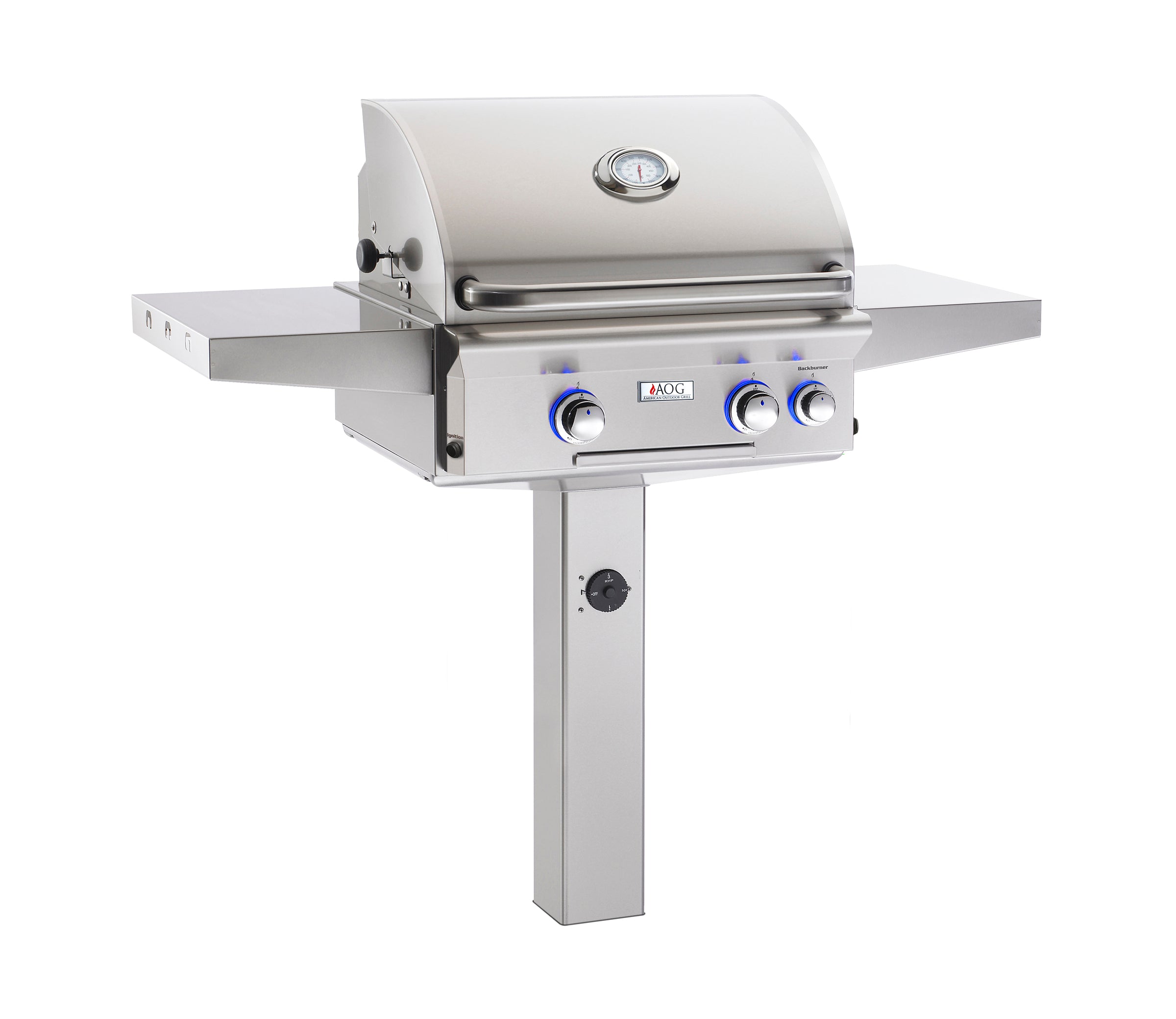AOG L-Series 24" 2 Burner, Rotisserie, In-Ground Post, Propane Grill ...